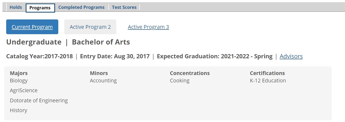 Student Academic Information Feature
